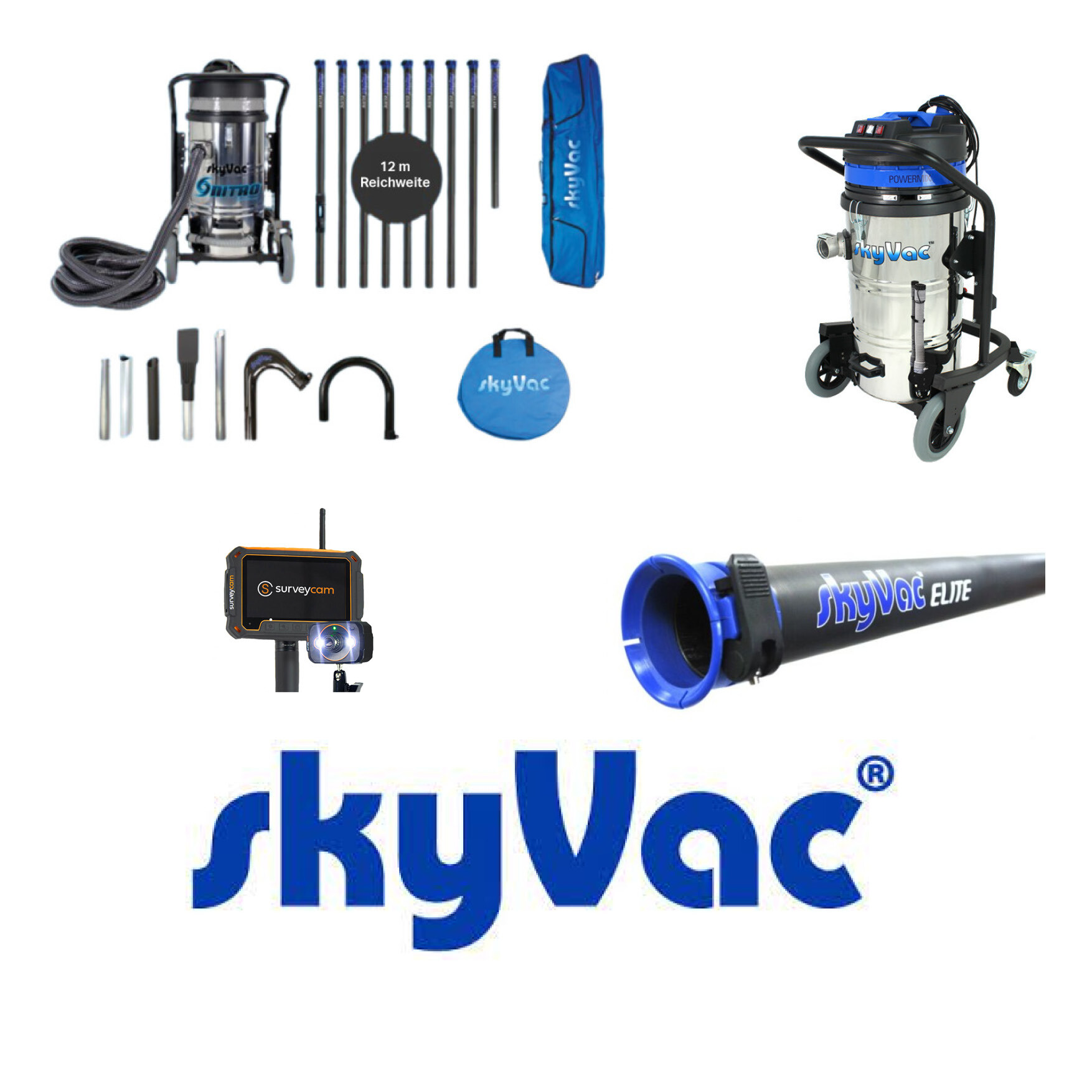 SkyVac Profi-Set zur Dachrinnenreinigung 12 Meter
